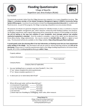 Fillable Online Flooding Questionnaire Fax Email Print - pdfFiller