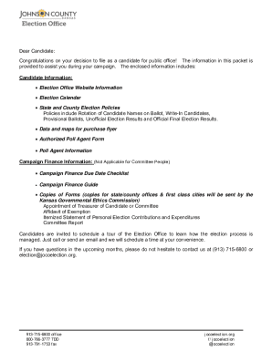 Fillable Online Candidate Information Packet. Campaign Assistance ...