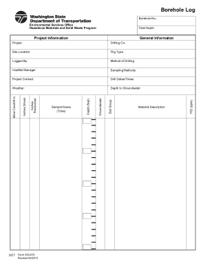 Fillable Online wsdot wa DOT Form 335-010 Borehole Log Fax Email Print ...