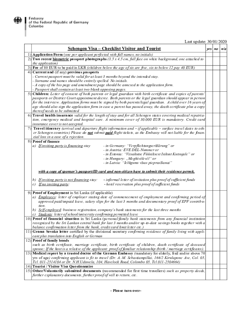 Fillable Online nigeria.diplo.de checklist-tourists-dataVisa Application for Tourist Visa ...