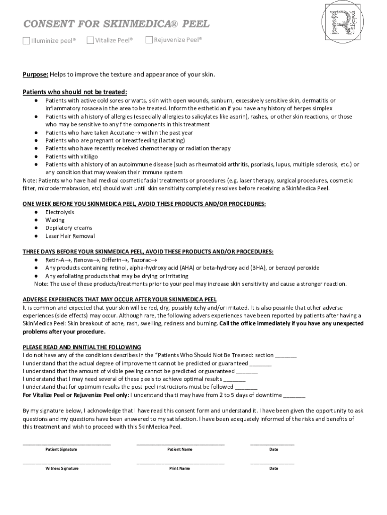 Fillable Online vermontmedspa.com04SkinMedica-Peel-Consent-FormCONSENT ...