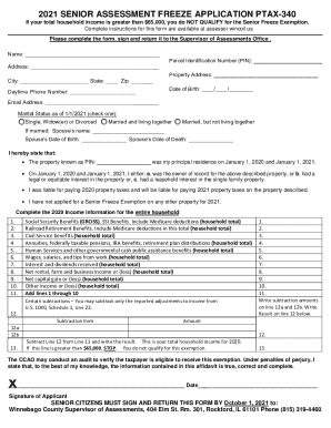 Fillable Online 2021 APPLICATION AND AFFIDAVIT SENIOR CITIZENS ...