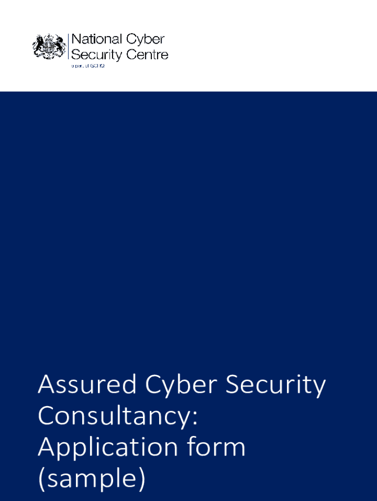 Fillable Online NCSC Assured Cyber Security Consultancy sample ...