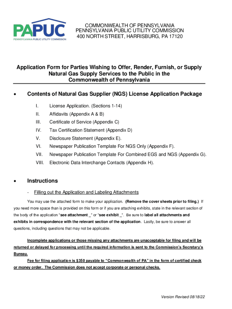 Fillable Online www.puc.pa.govfiling-resourcesformsElectric FormsPA PUC ...