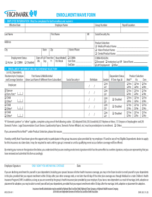 Fillable Online Enrollment/Waiver Form Complete this Application in its ...