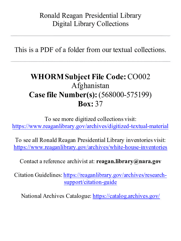 Fillable Online Fillable Online WHORM Subject File Code: CO025 Case ...