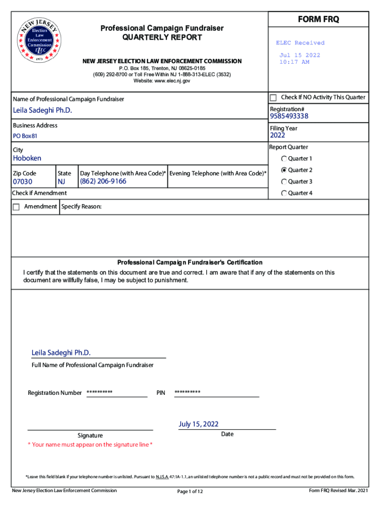 Fillable Online FORM A-1 - Borough of Belmar Fax Email Print - pdfFiller