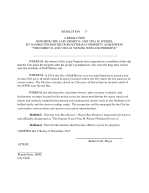 Fillable Online RESOLUTION - 17 A RESOLUTION HONORING THE LATE EMMET ...