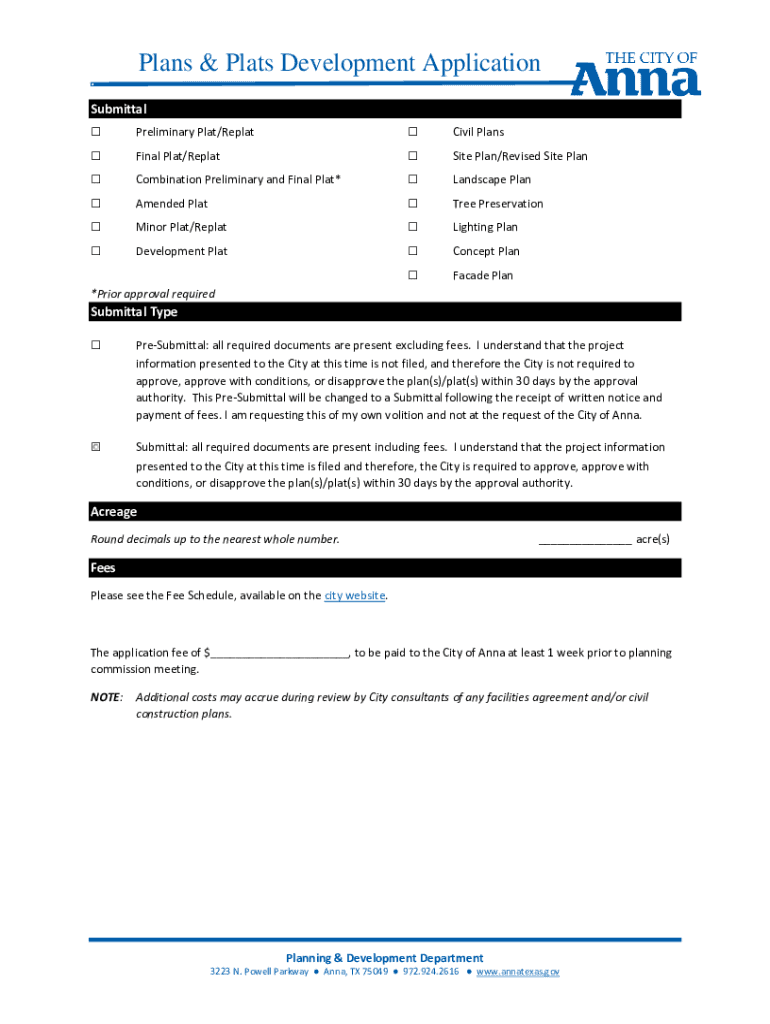 Fillable Online Plans & Plats Procedural Information Fax Email Print - pdfFiller