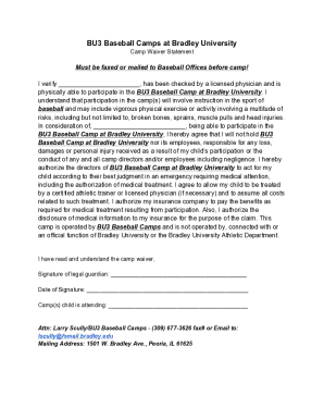 Fillable Online Camp Waiver Form Fax Email Print - pdfFiller