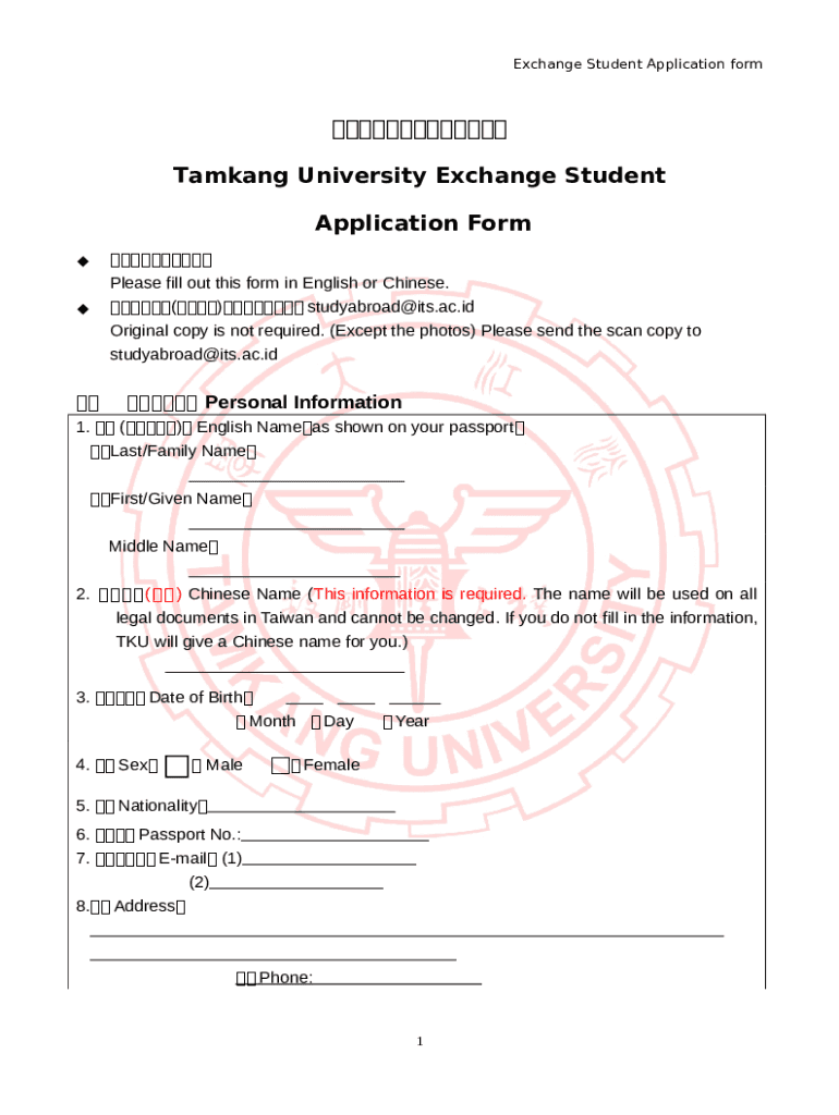 www.uiw.edustudyabroaddocsTAMKANG UNIVERSITY Student Exchange Program Ination Sheet ... Doc ...