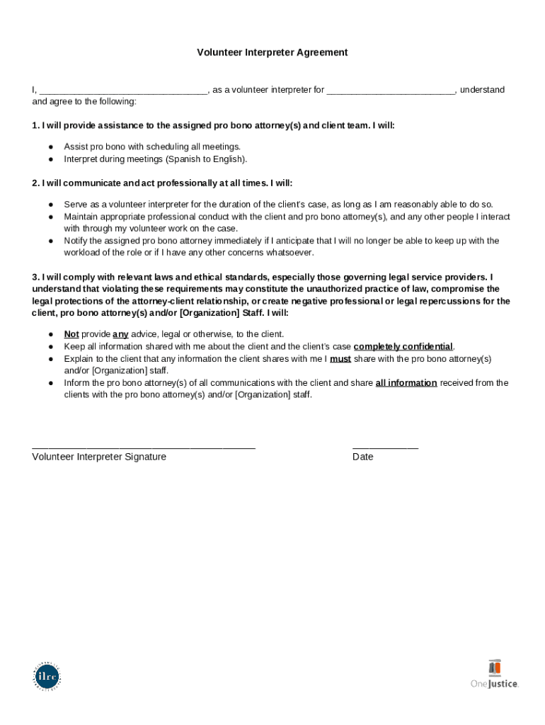 A-16: Volunteer Agreement with the Office of Refugee Resettlement Doc ...