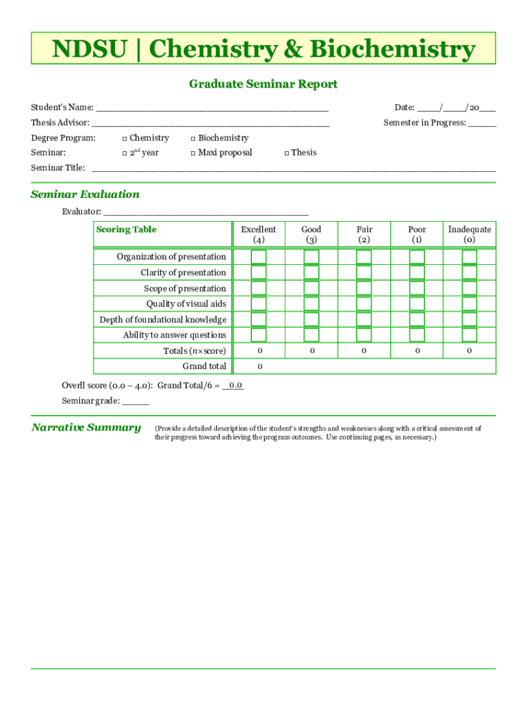 Fillable Online NDSU Chemistry & Biochemistry Fax Email Print - pdfFiller