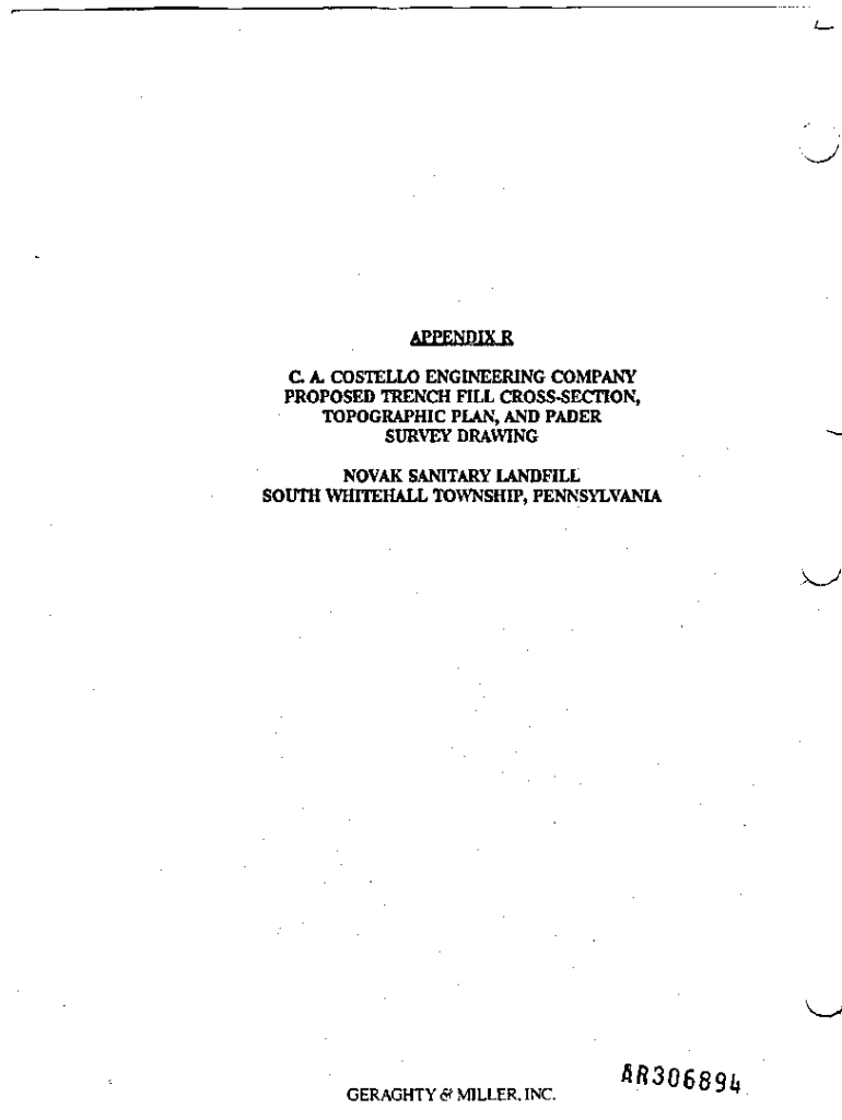 Fillable Online APPENDIX R C A, COSTELLO ENGINEERING COMPANY PROPOSED ...