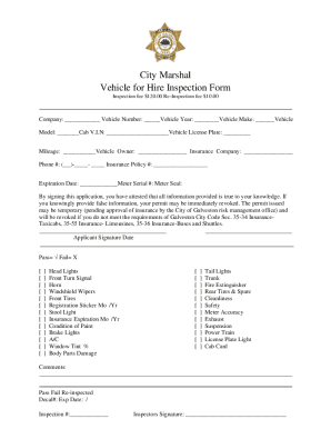 Fillable Online Vehicle Inspection Form, Checklist, PDF TemplateVehicle ...