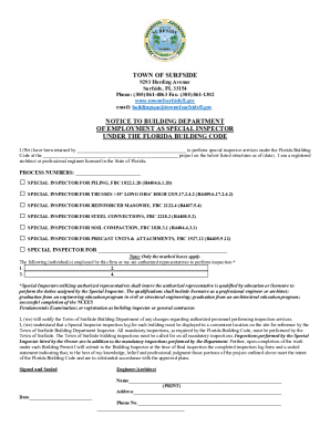 Fillable Online special inspector form Fax Email Print - pdfFiller