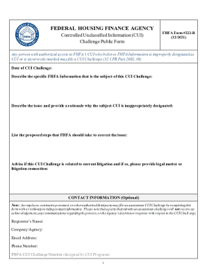 Fillable Online CUI Challenge Form #222 Fax Email Print - pdfFiller
