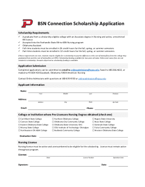 Fillable Online BSN Connection Scholarship Application - Oklahoma ...