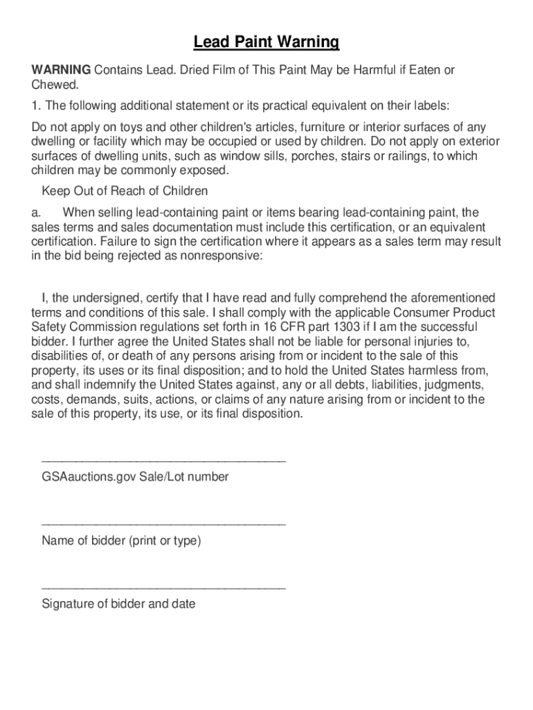 Fillable Online Disclosure of Information on Lead-Based Paint and/or ...