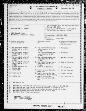 Fillable Online www.nrc.govdocsML1119NRC FORM 374 U.S. NUCLEAR REGULATORY COMMISSION MATERIALS ...
