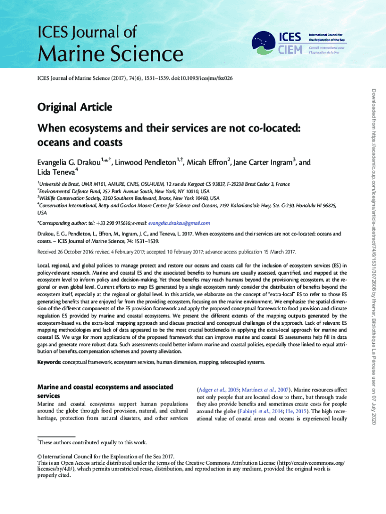 Fillable Online archimer ifremer When ecosystems and their services are ... Fillable Online archimer ifremer When ecosystems and their services are ...