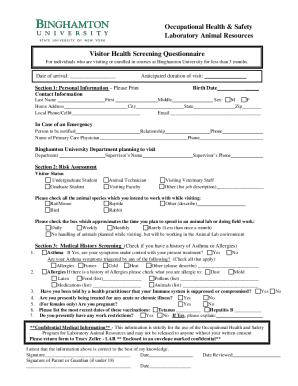 Fillable Online Medical Screening and Surveillance - Occupational ...