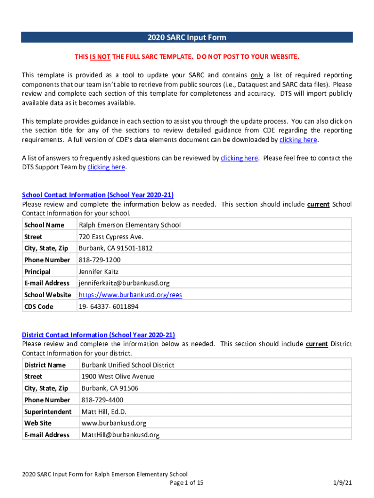 Fillable Online www.cde.ca.govtaacSARC Preparation Guide for Nonpublic Schools - School ... Fax ...