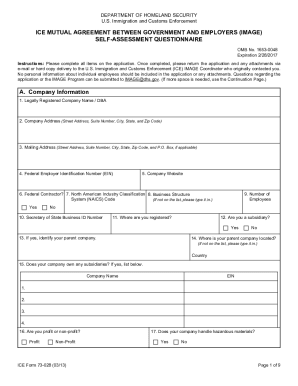 Fillable Online Form 73 028 73 028 ICE Mutual Agreement between ...