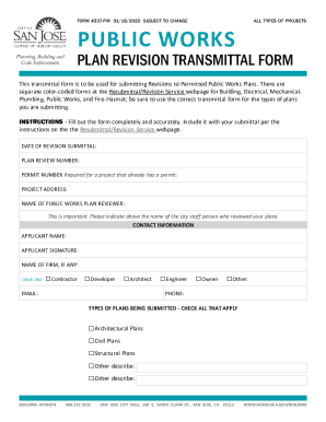 Fillable Online Form 327-PW Public Works Plan Revision Transmittal Form ...