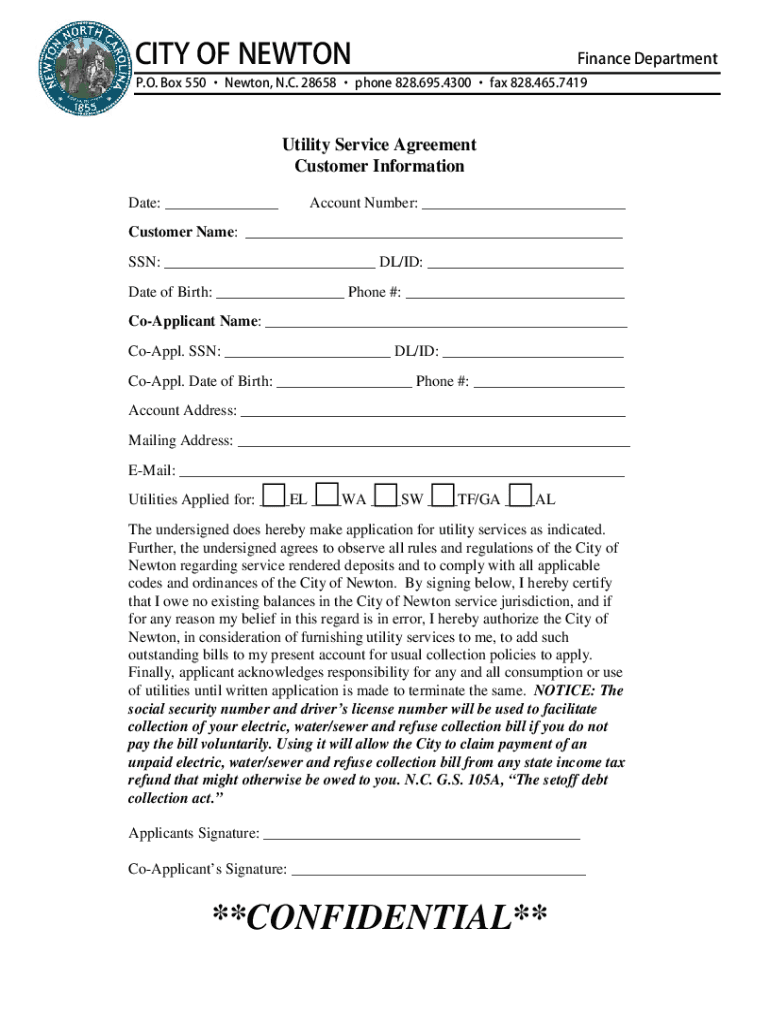 Fillable Online www.pdffiller.com 205728525-UtilityServiceFillable ...