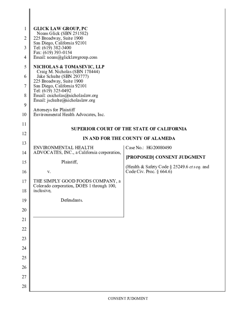 Fillable Online oag ca oag.ca.gov system filesGLICK LAW GROUP, PC Noam ...
