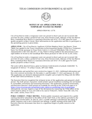 Fillable Online Water Rights: Permits - Texas Commission on ...
