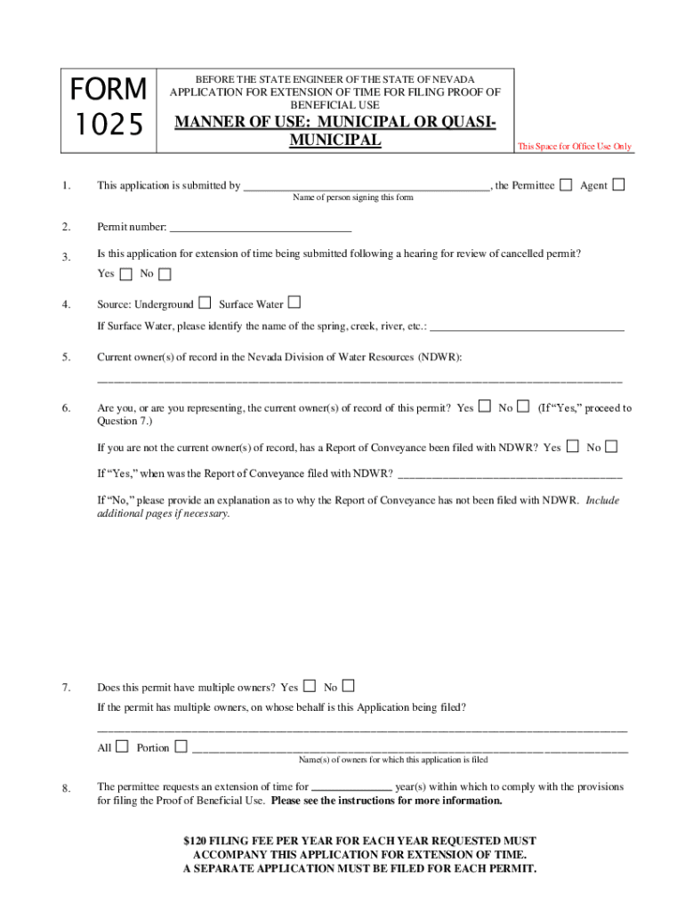 Fillable Online water nv FORM 1025 Fax Email Print - pdfFiller