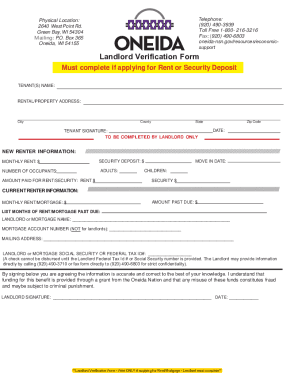 Fillable Online Landlord Verification Form Fax Email Print - pdfFiller