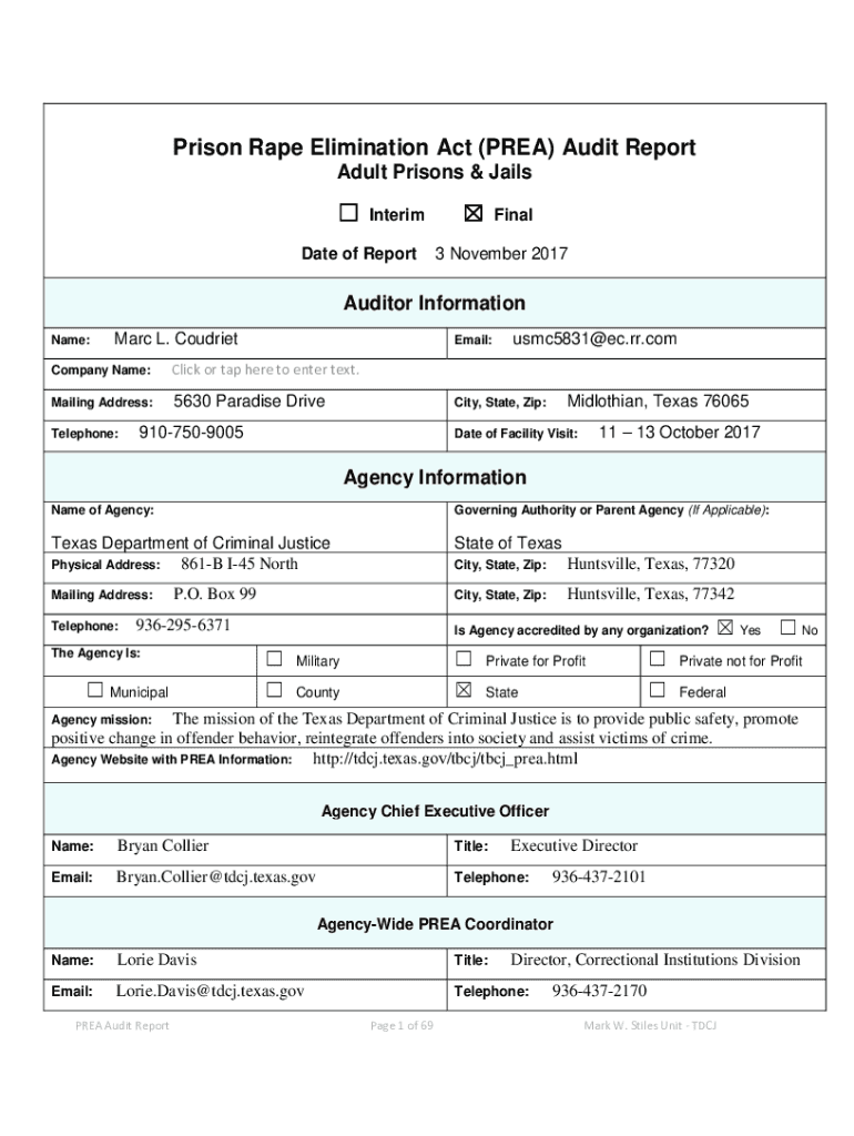 Fillable Online www.doc.ks.govpreaauditsPrison Rape Elimination Act ...
