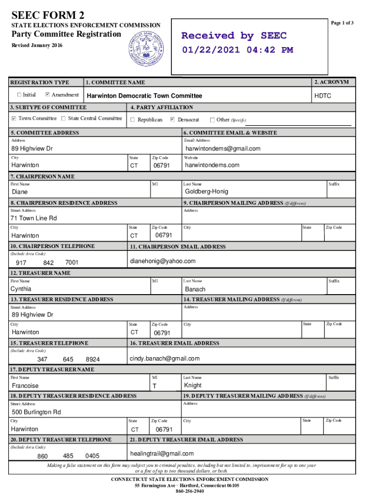 Fillable Online seec ct seec.ct.govnoscanSEEC1B11805201803071030SEEC ...