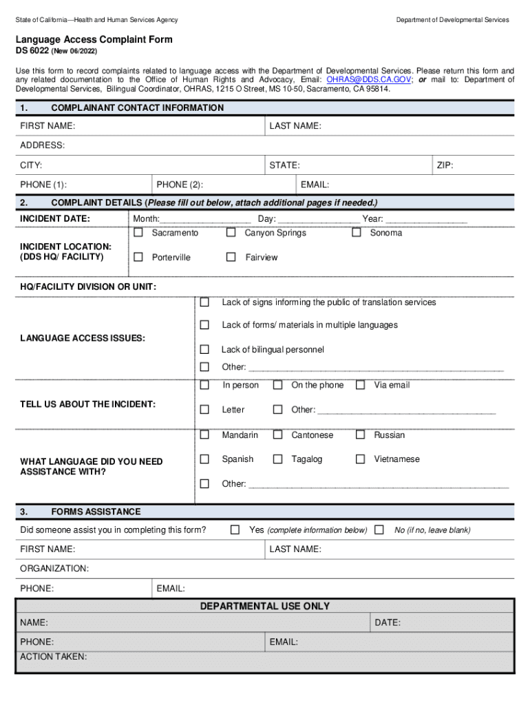 Fillable Online www.dds.ca.govtransparencydds-formsDDS Forms - CA ...