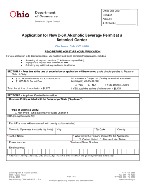 Fillable Online com ohio Application for New D-5K Alcoholic Beverage ...