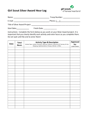 Fillable Online www.girlscouts.orgsilver-awardBecome a Silver Award Girl Scout - Girl Scouts of ...