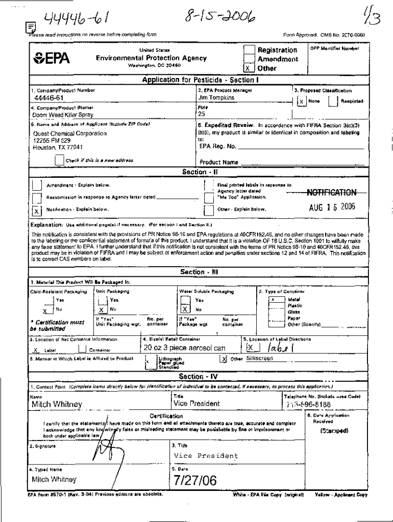 Fillable Online U.S. EPA, Pesticide Product Label, DOOM WEED KILLER ...