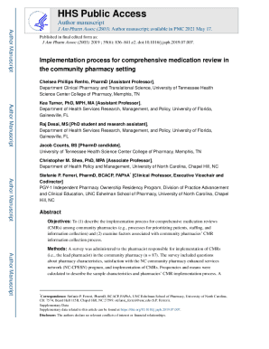 Fillable Online Implementation process for comprehensive medication ...