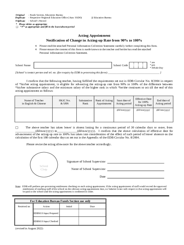 as appropriate Acting Appointment for Administrative ... - Education ...