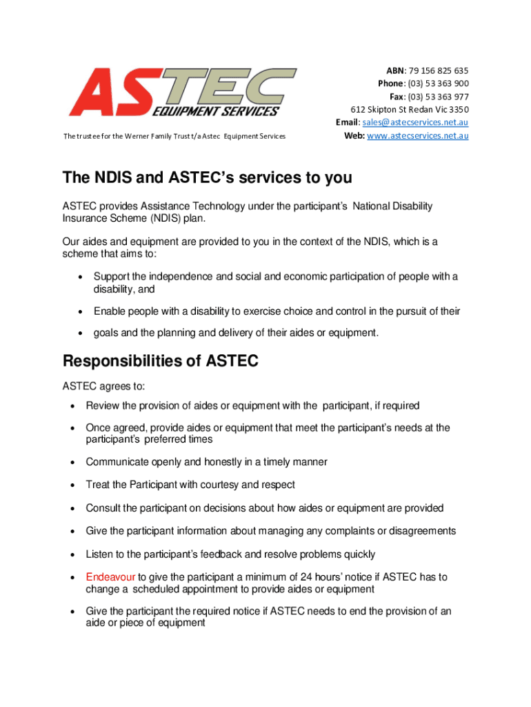 Fillable Online PDF ASTEC-NDIS-Service-agreement.pdf Fax Email Print - pdfFiller