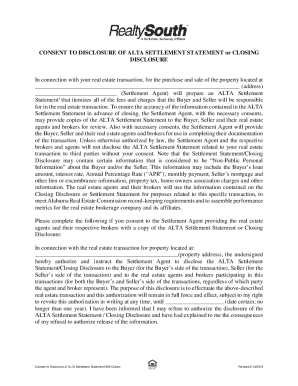 Fillable Online resources.realtysouth.comfilesConsent toCONSENT TO ...