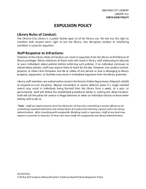 Fillable Online libraries.ne.gov07Rules-of-Conduct-PolicyNeligh Public ...