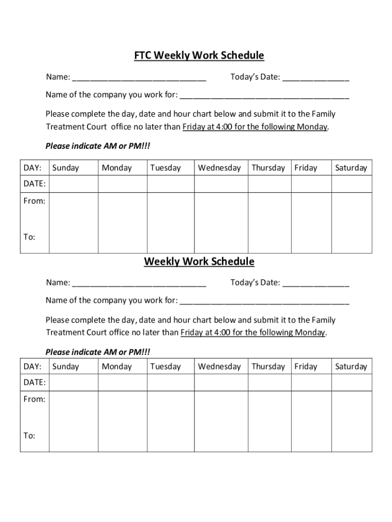 Fillable Online Daily work schedule - templates.office.com16 Types Of ...