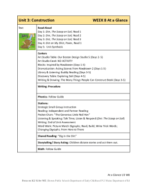 Fillable Online Unit 3: Construction WEEK 8 At a Glance Fax Email Print ...