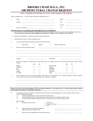 Fillable Online ARCHITECTURAL CHANGE REQUEST Fax Email Print - pdfFiller