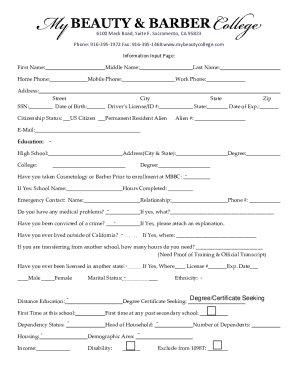 Fillable Online Enrollment Application - Blank.doc Fax Email Print ...