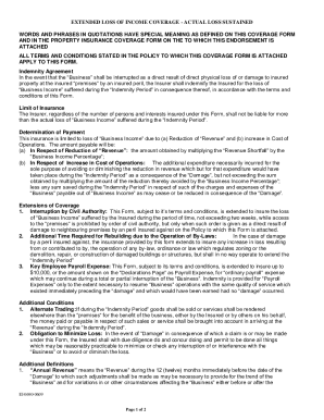 Fillable Online PDF BUSINESS INCOME (AND EXTRA EXPENSE) COVERAGE FORM ...